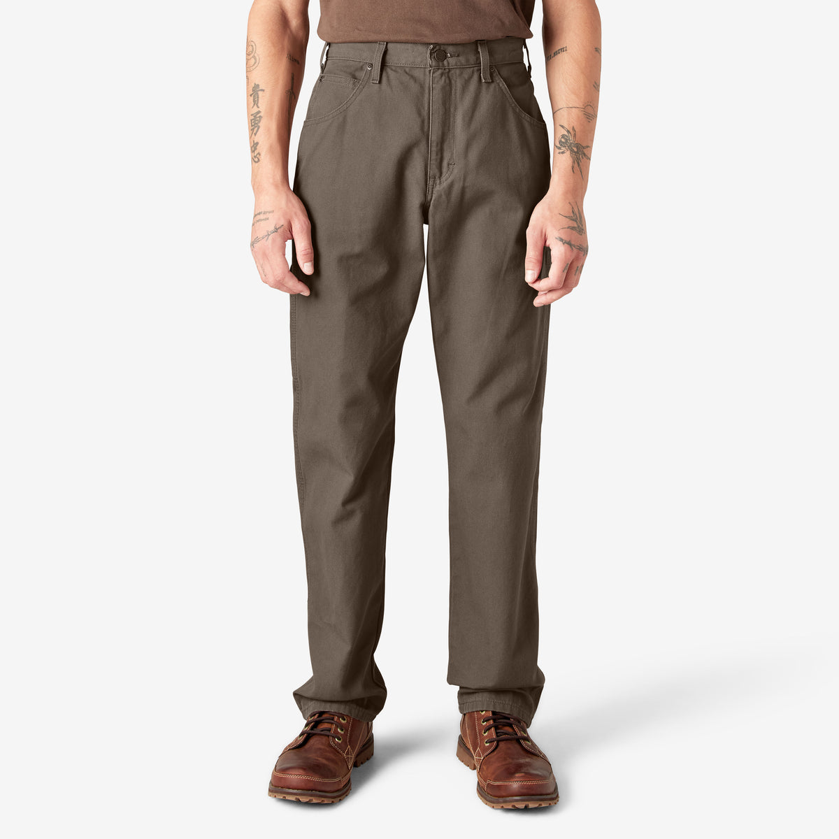 Dickies Relaxed Fit Heavyweight Duck Carpenter Pants - Rinsed Mushroom ...