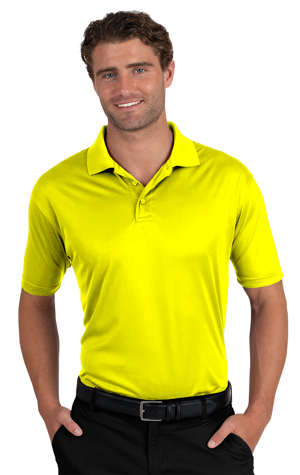 Blue Generation BG7300 Men's Titan Value Wicking S/S Polo, Optic Yello ...