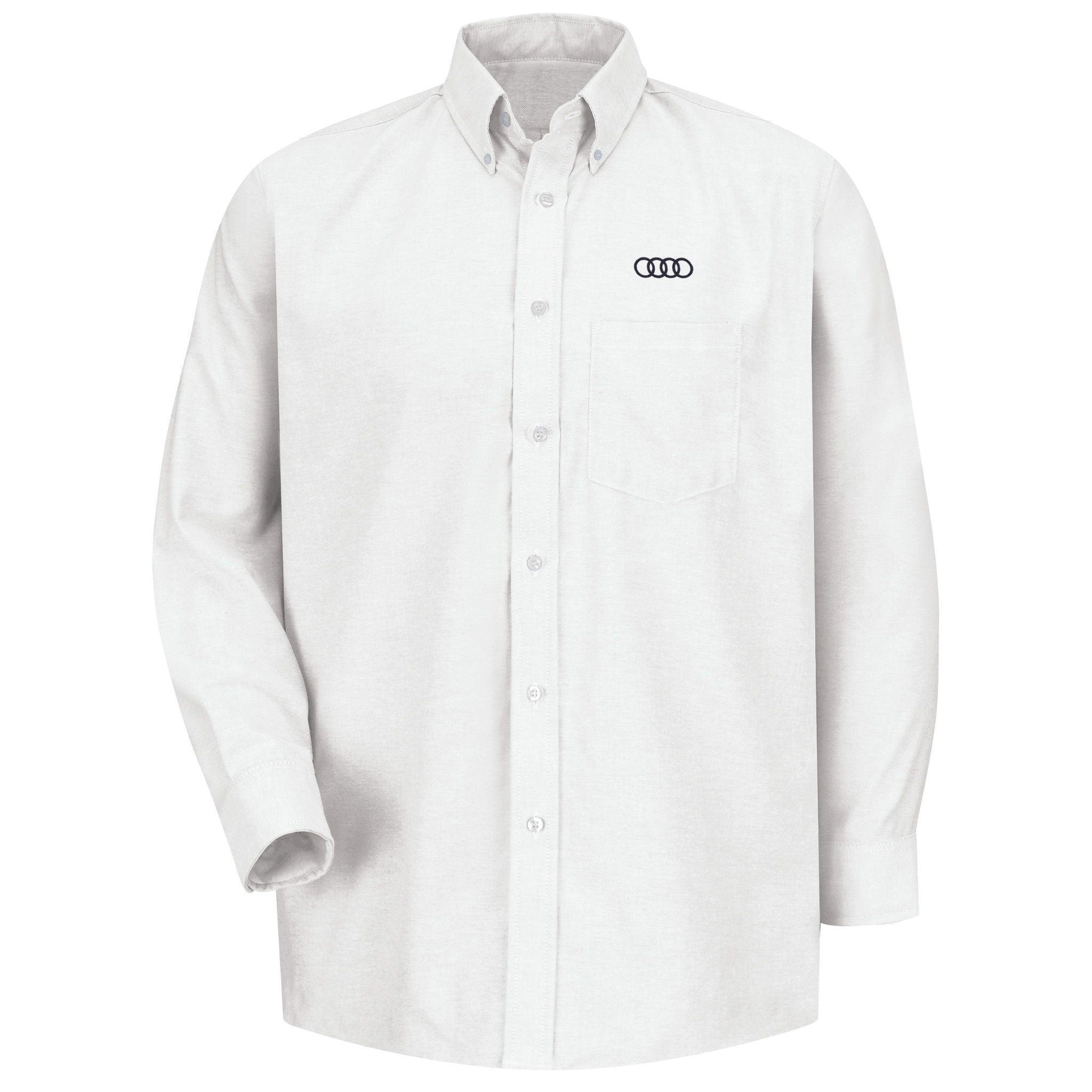Audi Men's Long Sleeve Executive Oxford Dress Shirt-White - 1148WH ...