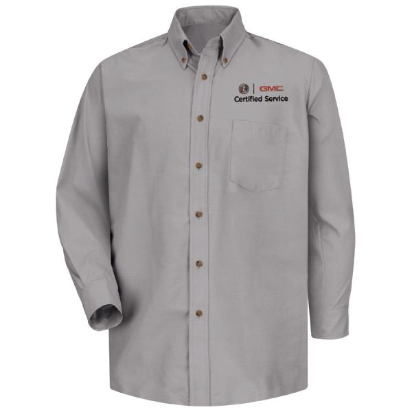 Buick GMC Men's Long Sleeve Poplin Dress Shirt-Silver – Basics Clothing ...