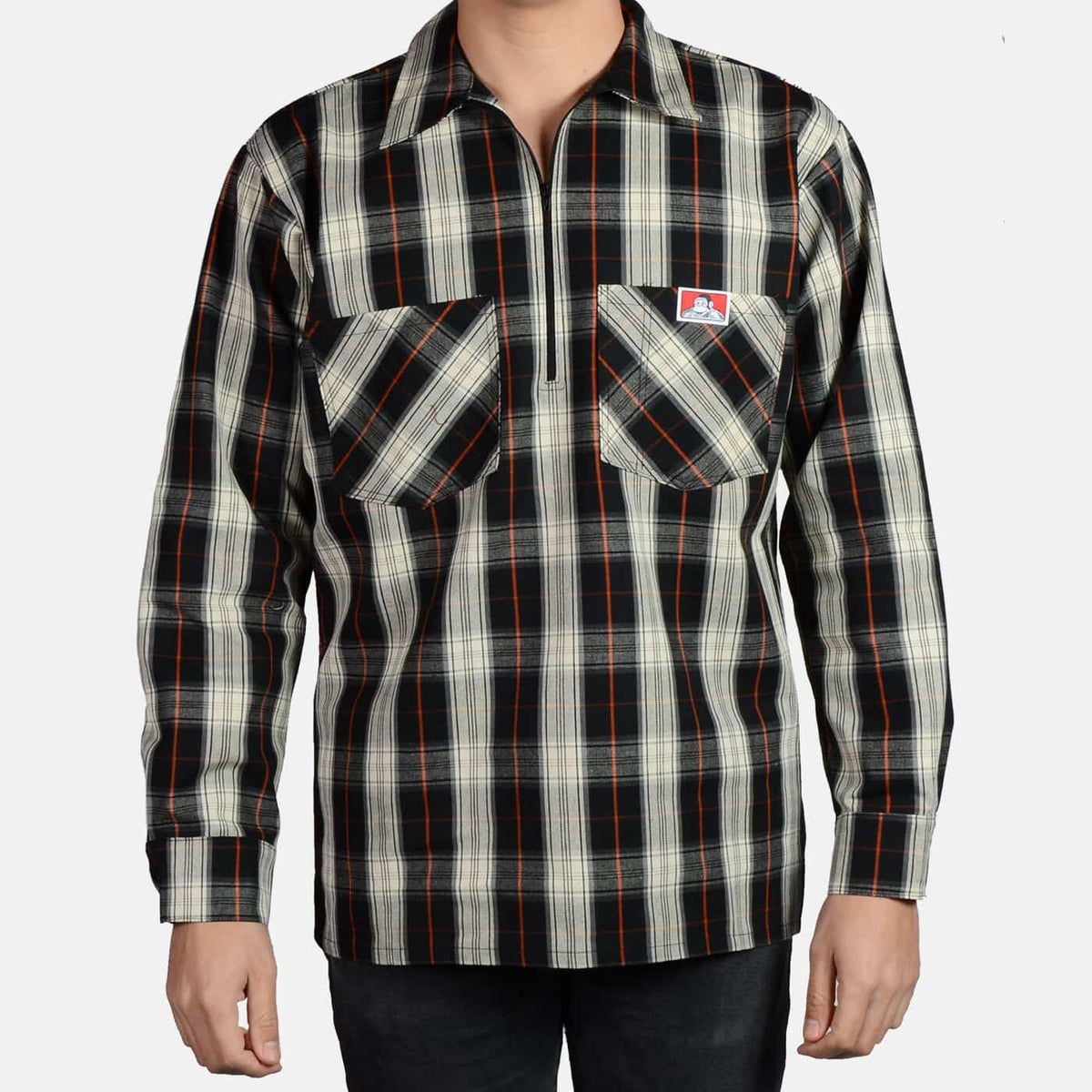 Ben Davis Long Sleeve Plaid Half Zip Shirt – Basics Clothing Store